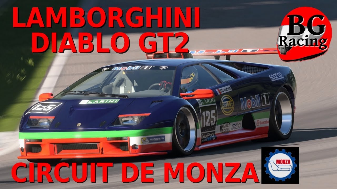 Lamborghini Diablo GT2 multi-classe FIA GT circuit de Monza. - YouTube