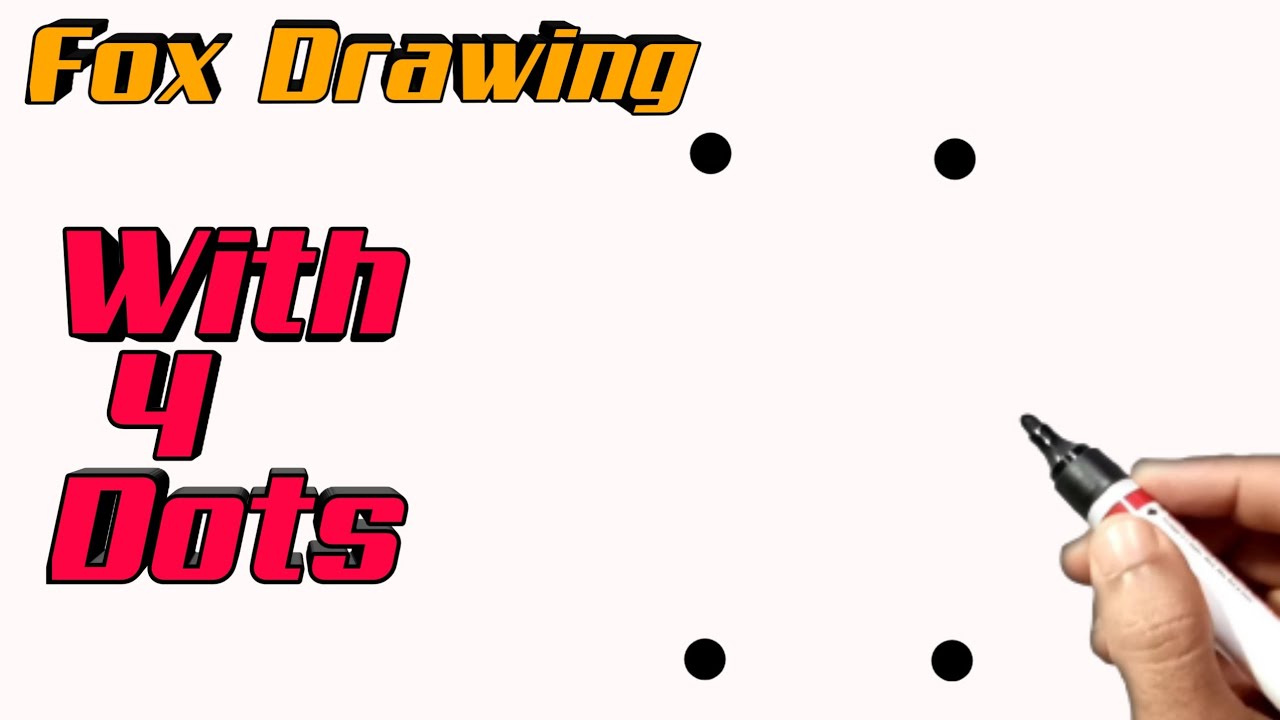 Fox Drawing Step By Step From 4 Dots | Fox Drawing Easy And Beautiful ...