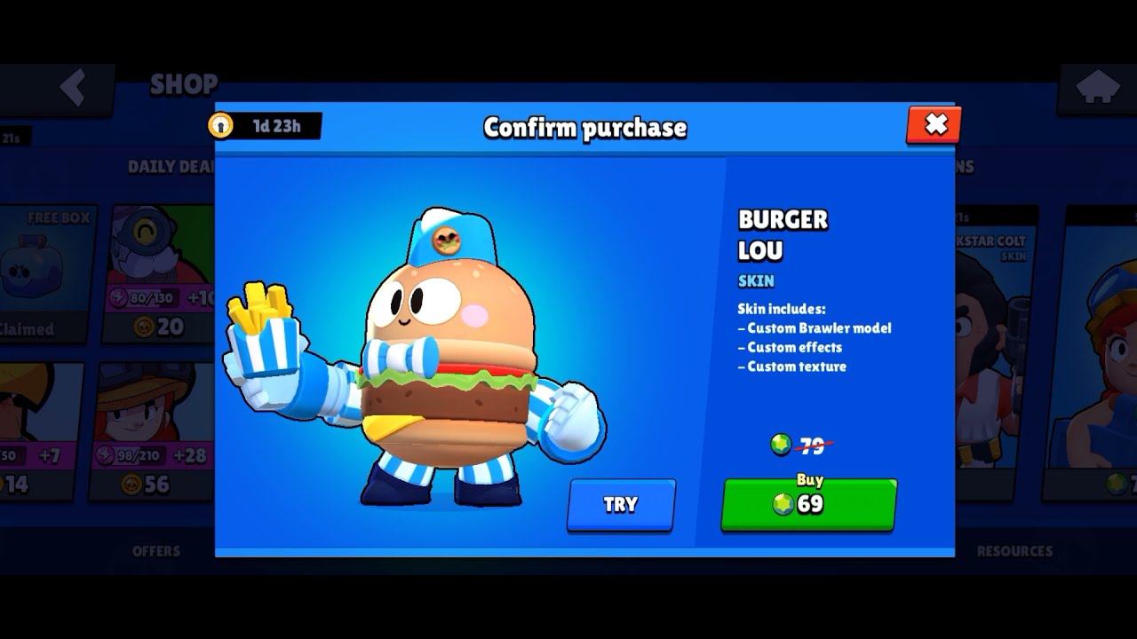 Buying Burger lou in Brawl Stars💕 - YouTube