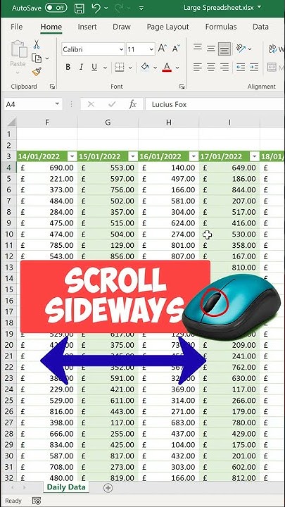 Scroll sideways in Excel using the mouse wheel - YouTube