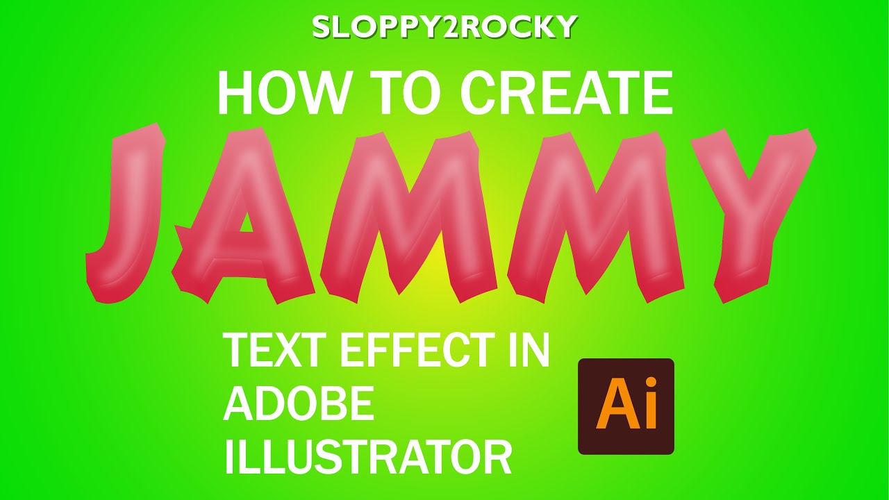 Adobe Illustrator Tutorial: Candy-Like Text Effect (Solid Outside ...