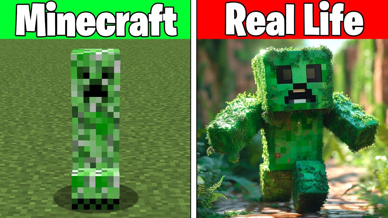 Realistic Minecraft | Real Life vs Minecraft | Realistic Slime, Water ...
