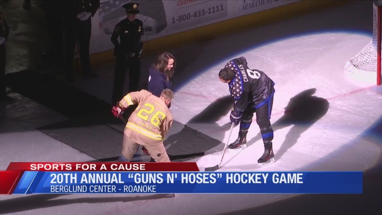 20th Annual "Guns N' Hoses" Hockey Game held in Roanoke - YouTube