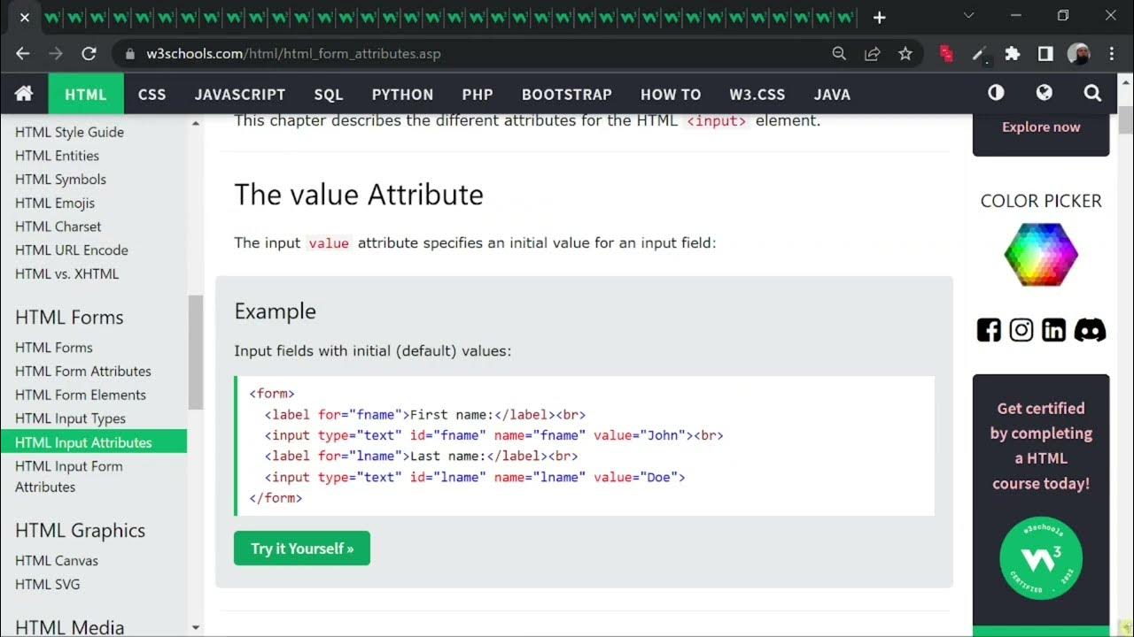 HTML & CSS for Beginners | HTML FORM INPUT ATTRIBUTES | WITH MAKHAN ...