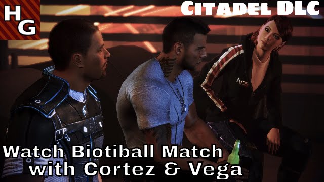 Mass Effect 3 (FemShep) - 321 - Citadel DLC: 25) Watch Biotiball Match ...