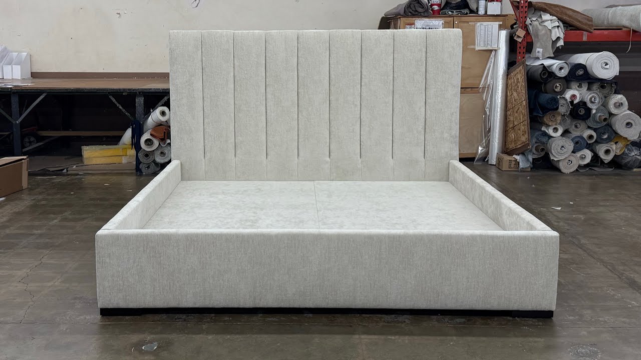 Elegant channel tufted bed - custom made in USA - YouTube