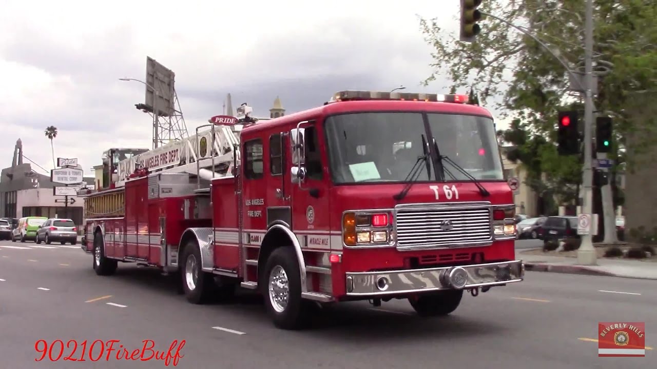 LAFD Light Force 61 Responding (Q & Horn) - YouTube