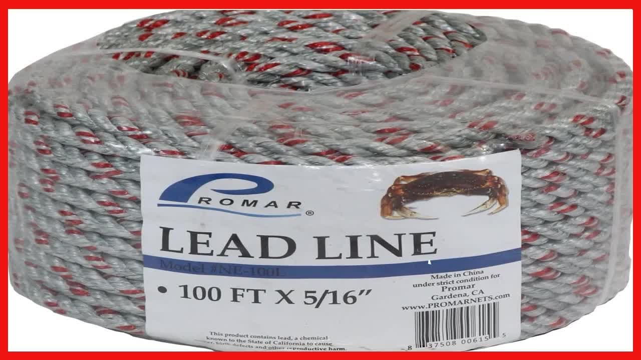 Promar NE-100L 100-Foot Lead Core Rope, 5/16-Inch Diameter, Orange ...