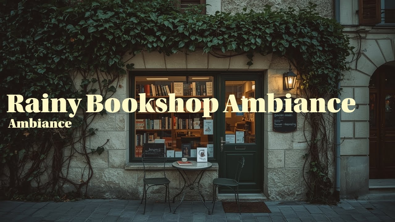 Rainy Bookshop Ambiance | Thunderstorm & Slow Piano | Dark Academia ...