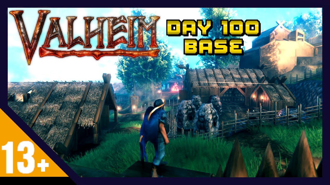 Valheim: Base Tour - Day 100 - [10 Player Server Village] - YouTube