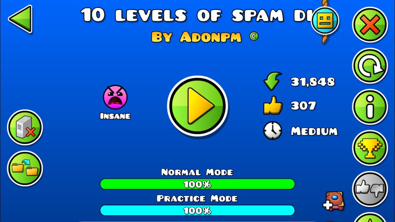 [MY MOST POPULAR LEVEL] 10 Levels Of Spam Difficulty by KaiGuy remake ...