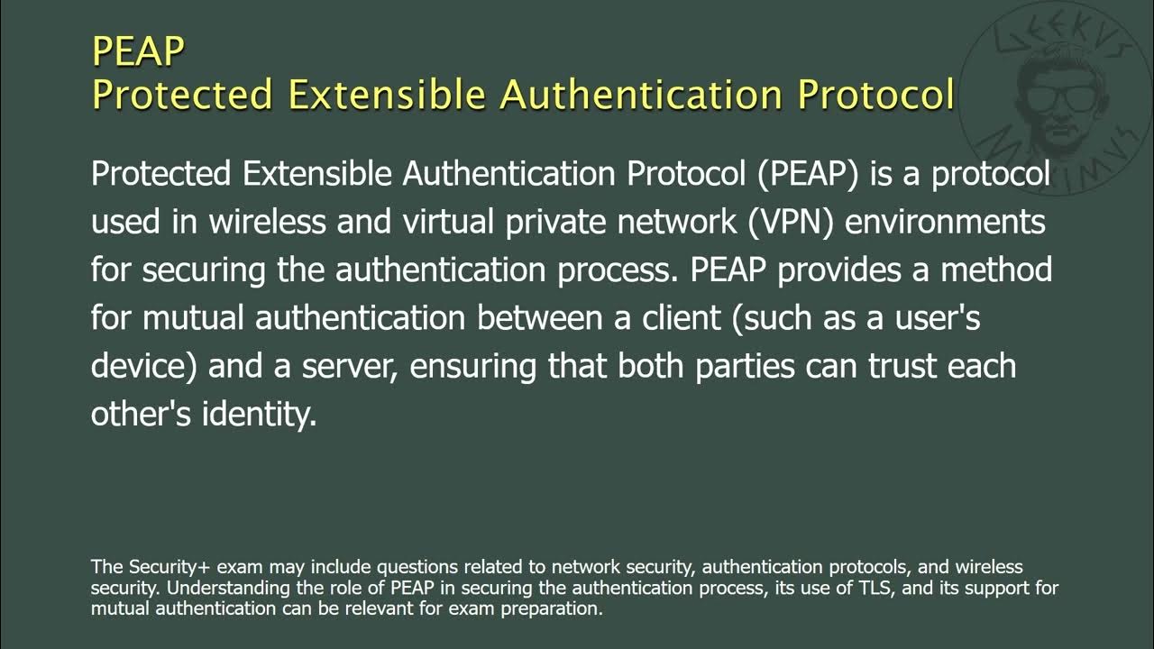PEAP - Protected Extensible Authentication Protocol - YouTube