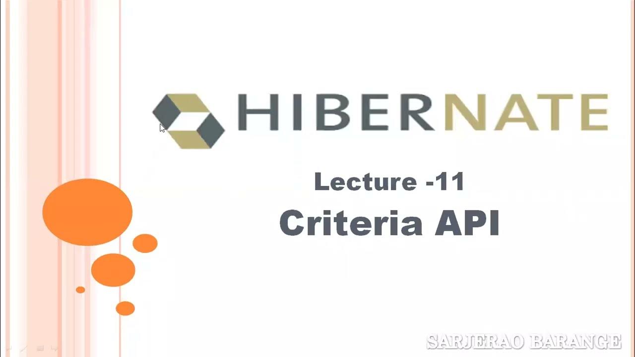 Criteria Api In Hibernate Youtube
