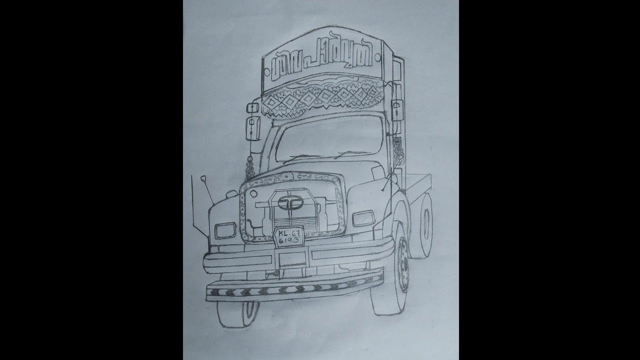 How to draw a lorry - YouTube