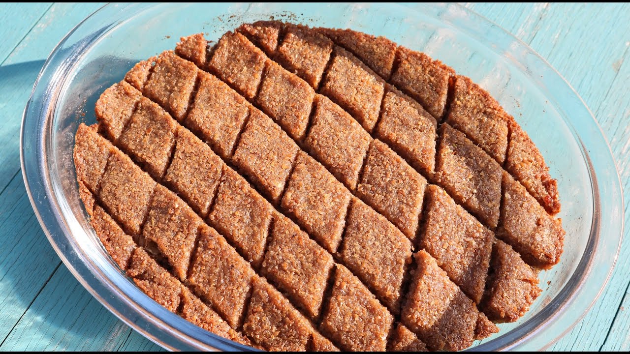 HOW TO ASSEMBLE BAKED KIBBEH IN A TRAY _ KIBBE BIL SANIEH - YouTube