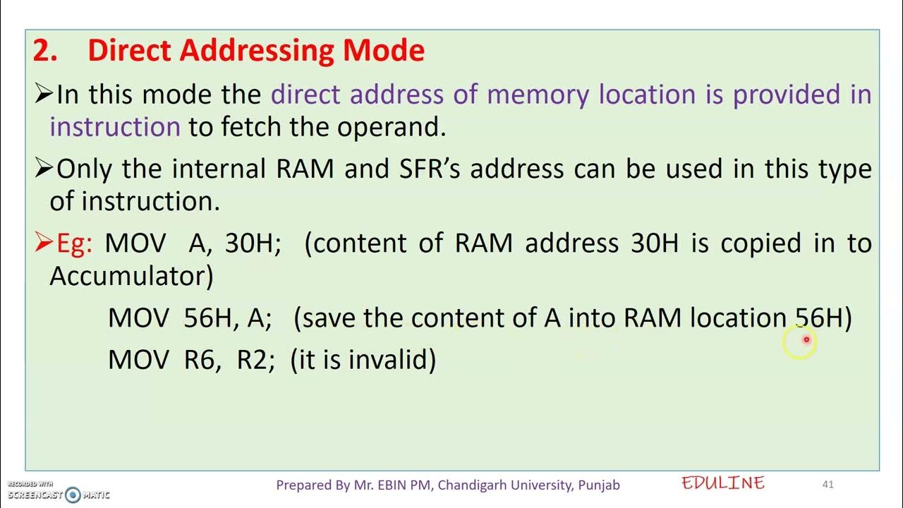 MODULE 5 - TOPIC 7 - 8051 ADDRESSING MODES - YouTube