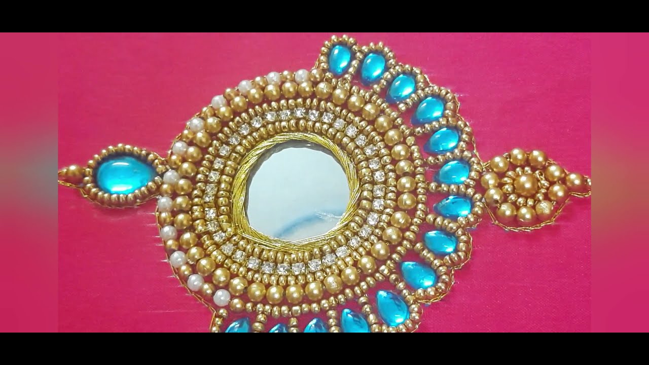 Mirror work design in aari work.. JPL's aari designs - YouTube