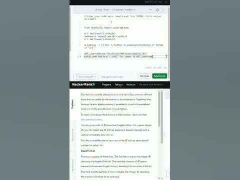 Hackerrank || Python || itertools || iterables and iterators #codingchallenge #coding - YouTube
