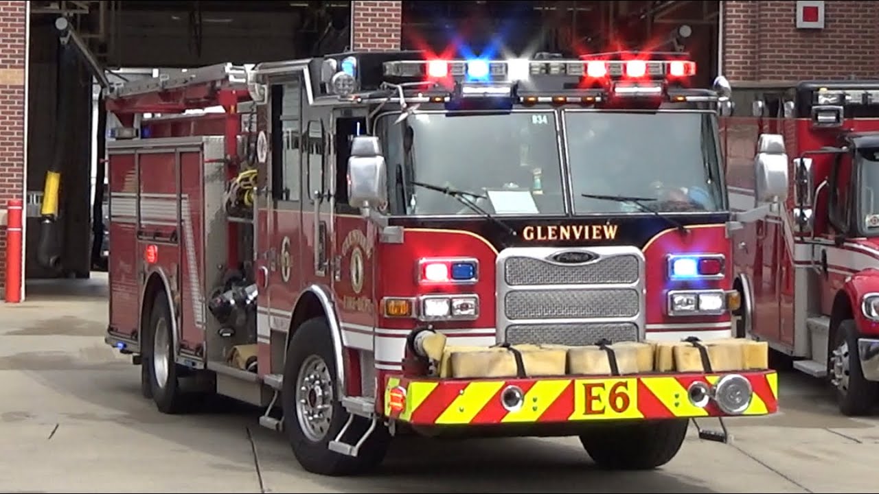 **FULL HOUSE** Glenview IL Fire Dept Engine 6, Ambulance 6, & Battalion ...
