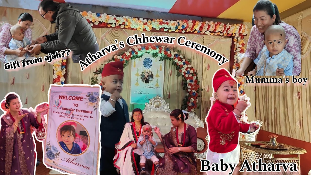 Chhewar ceremony of ATHARVA🎊💇//छेवर//Hair cutting ceremony//Nepali ...