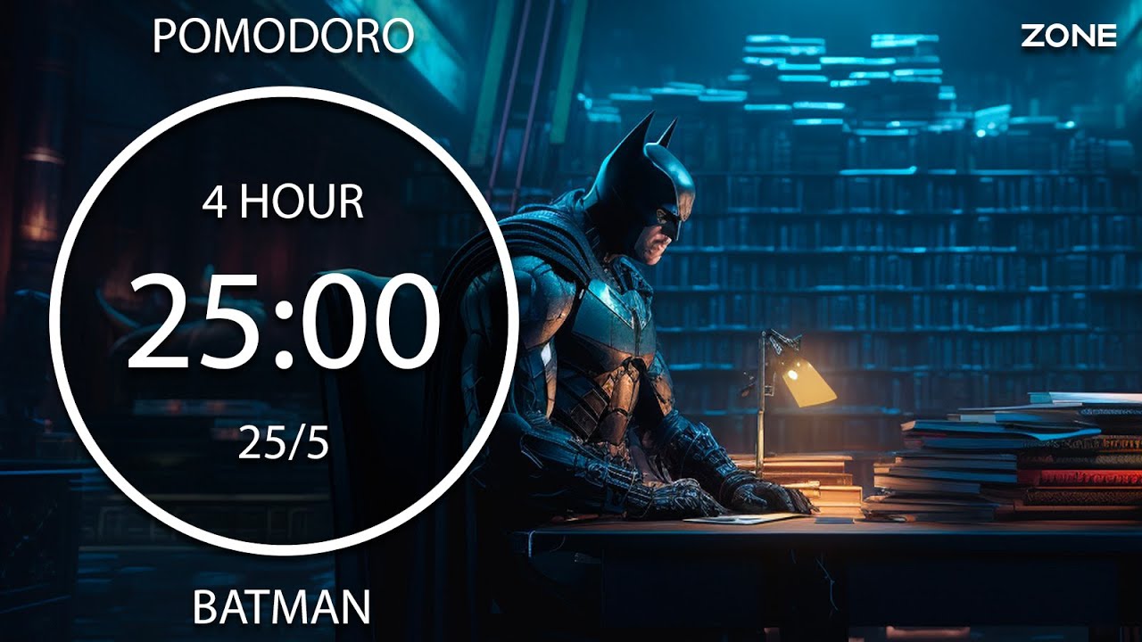 Dark Academia 4 Hour 25/5 Pomodoro Timer for Focus, High Productivity ...