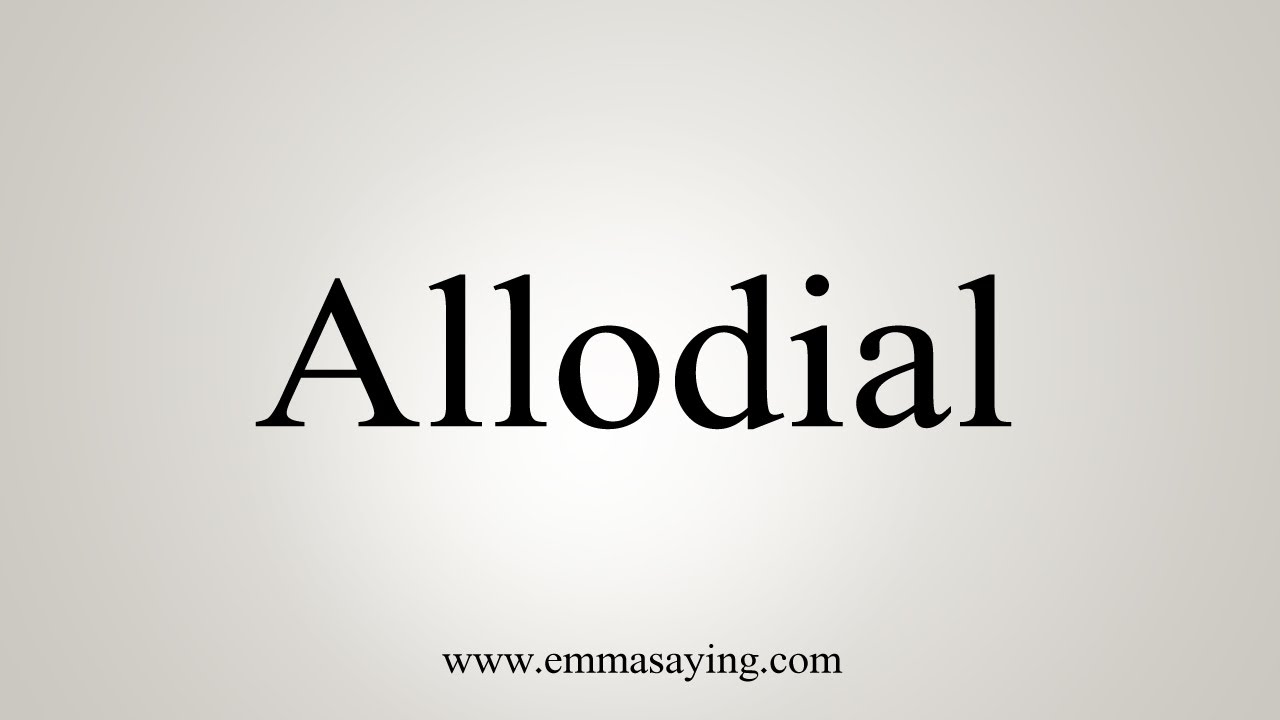 How To Say Allodial YouTube how-to-say-allodial-youtube