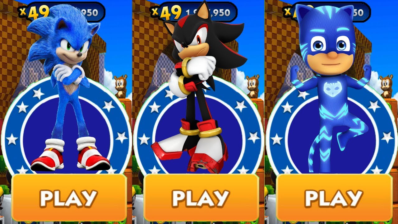 Sonic Dash - Movie Sonic vs Shadow vs PJ Masks Catboy Run - All ...