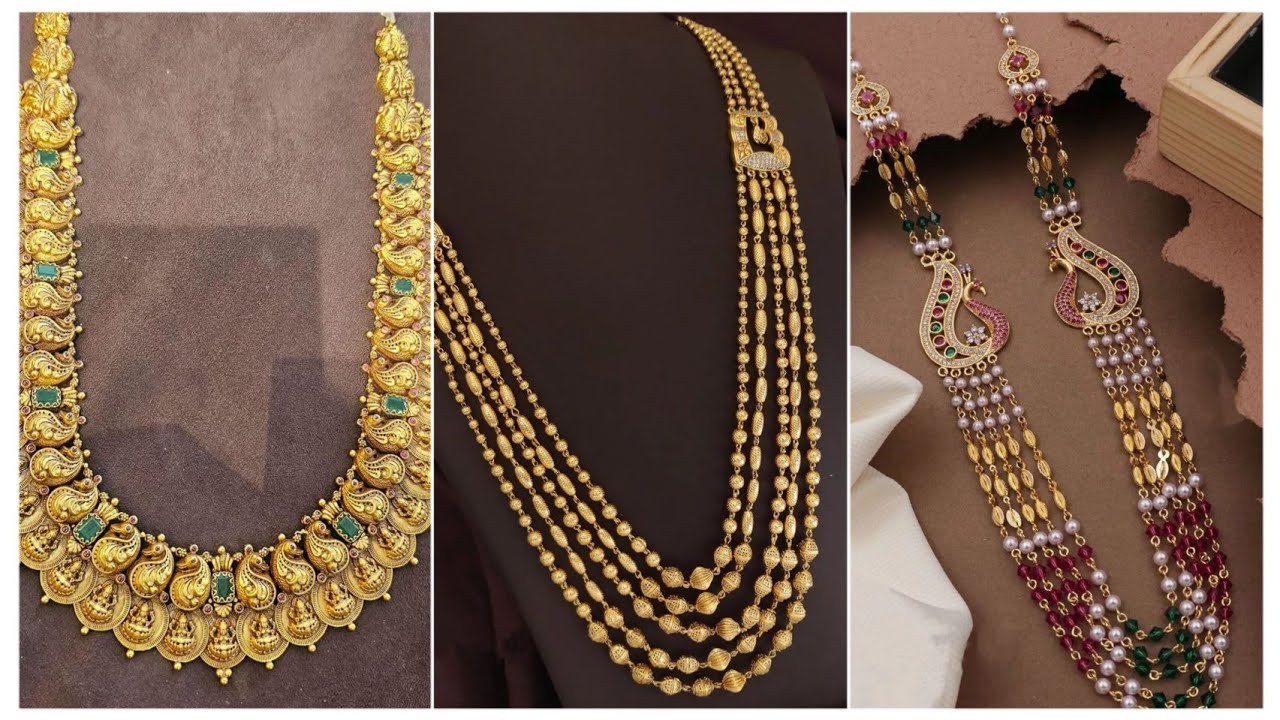 latest layer long haram designs #gold#jewellery - YouTube