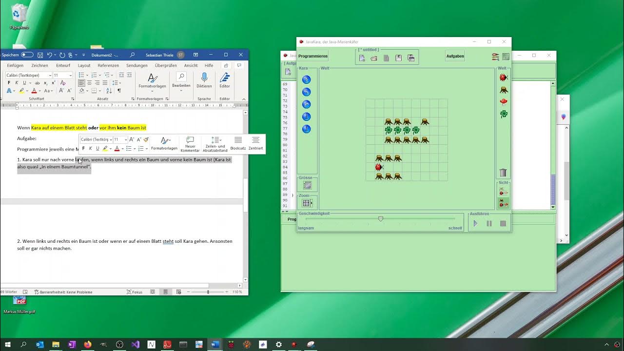 Java programmieren mit Kara III - logische Operatoren - YouTube