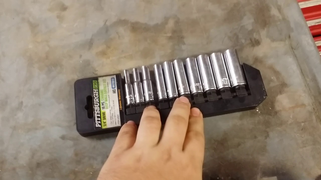 Greasy tool review harbor freight deep 1/4in sockets - YouTube