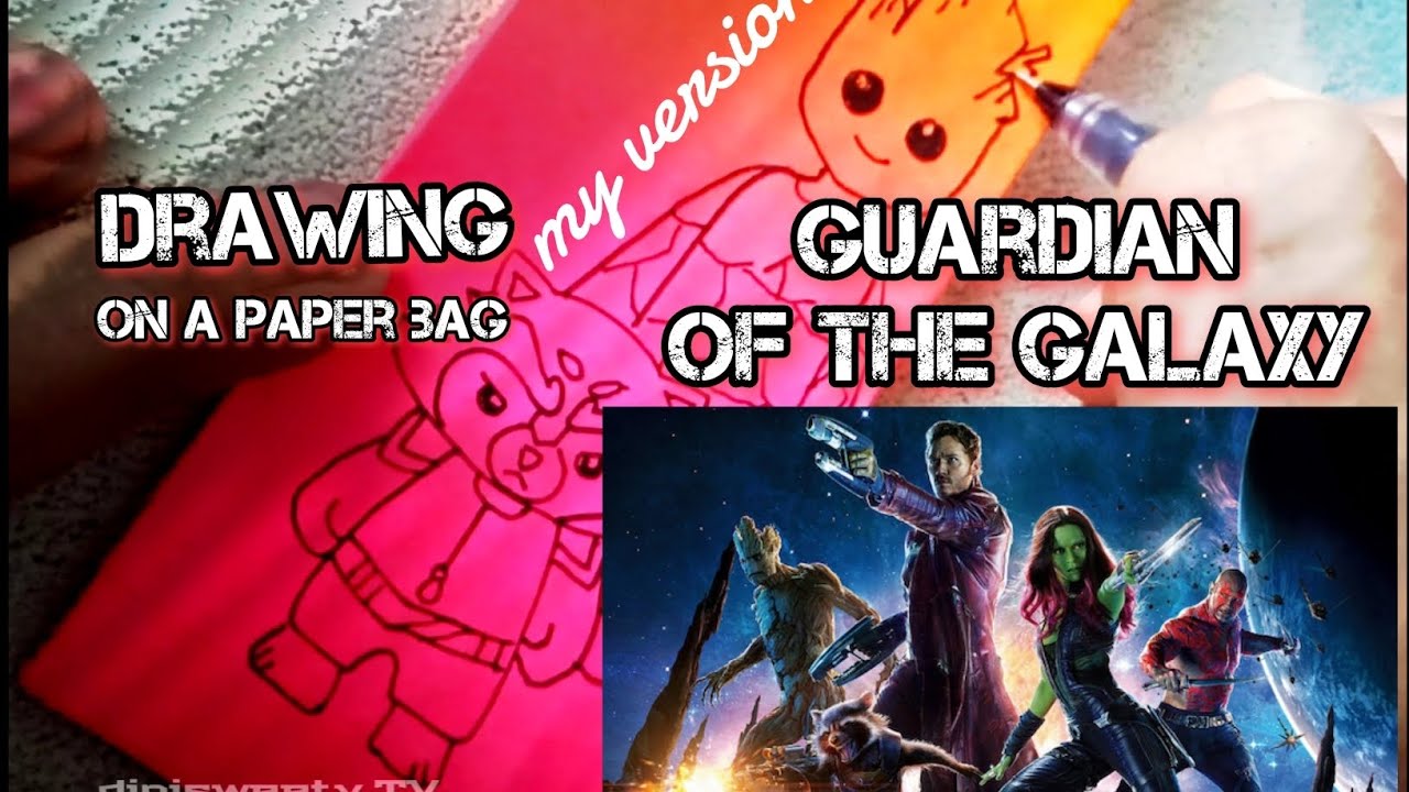Drawing GUARDIAN OF THE GALAXY Rocket Drax Star-Lord Gamora Mantis ...