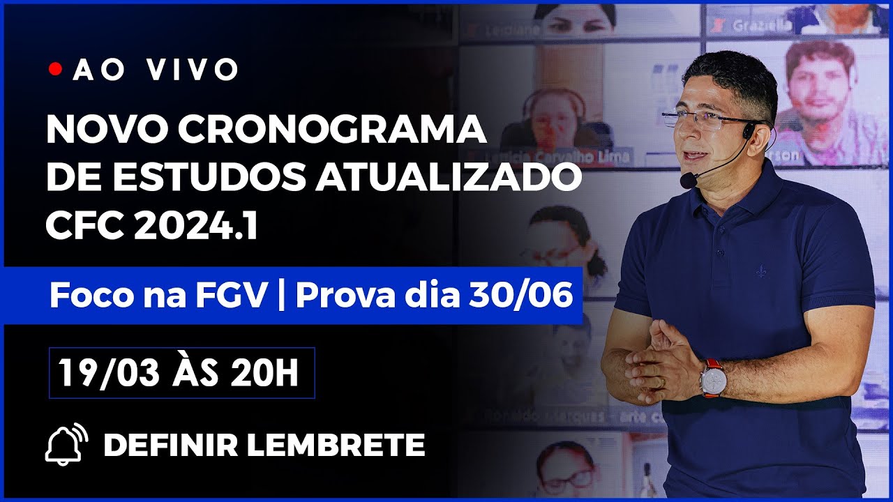 CRONOGRAMA ATUALIZADO CFC 2024.1 - PROVA DIA 30/06 - YouTube