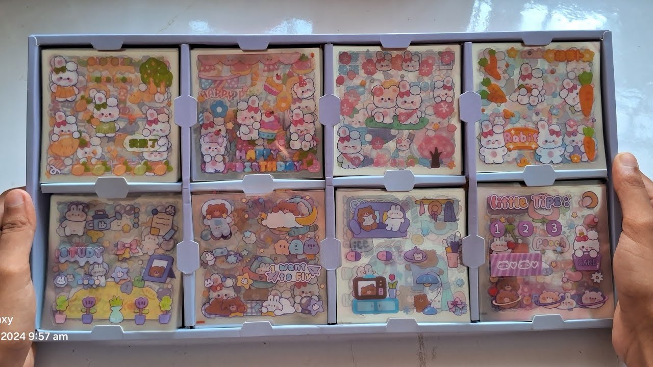 unboxing big set of kawaii sticker box... is it worth?!! - YouTube