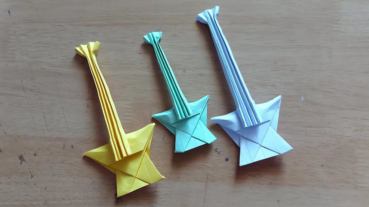 Easy Origami Guitar|How to make origami electric guitar.#origami # ...