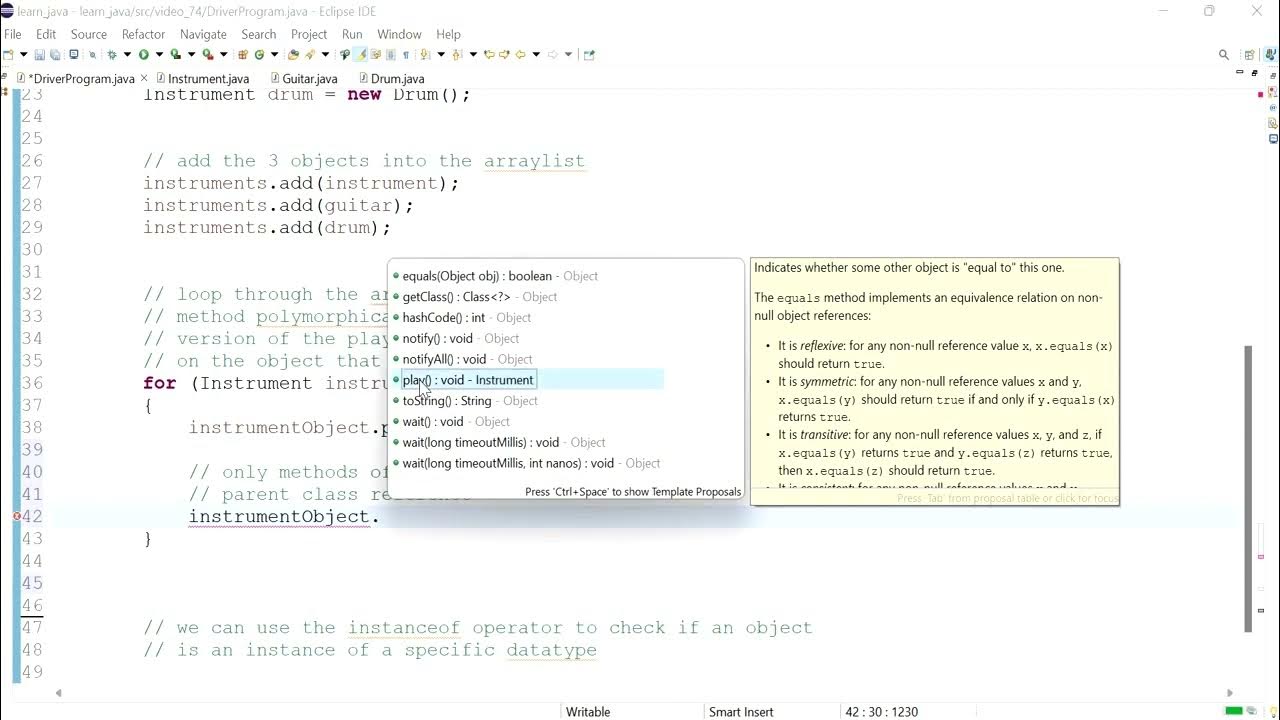 Java 74: Polymorphism and using instanceof - YouTube