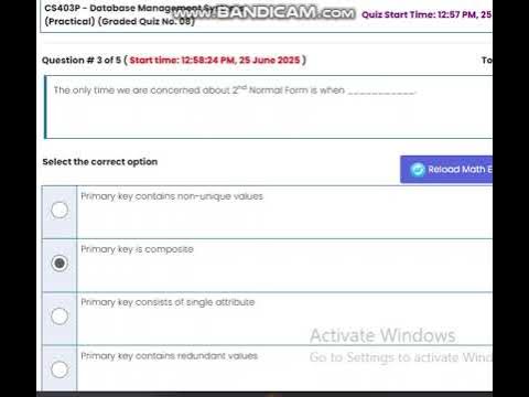 CS403P - Database Management Systems (Practical) (Graded Quiz No. 08) - YouTube