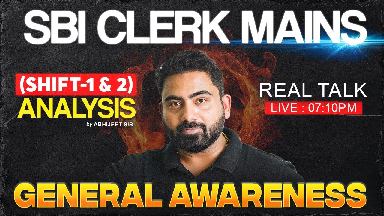 SBI CLERK MAINS 2025 | GENERAL AWARENESS | SHIFT 1 & 2 ANALYSIS | BY ...