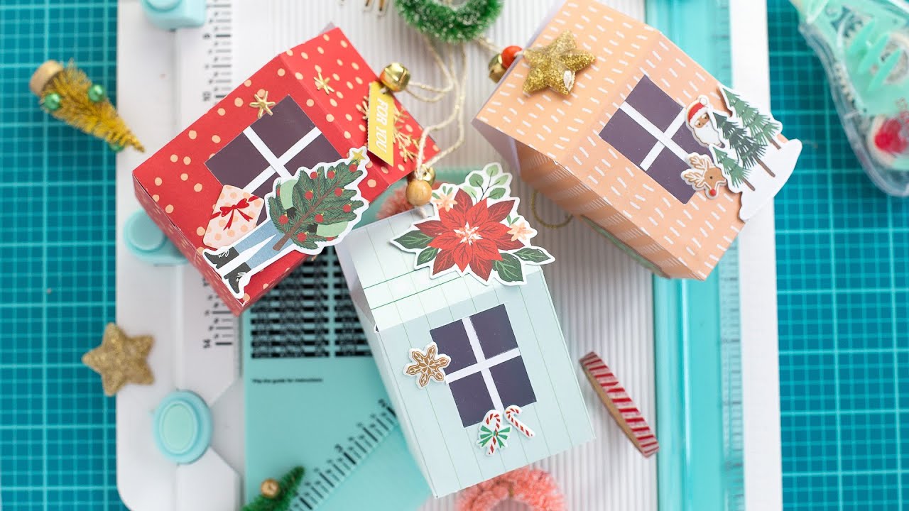 DIY Christmas Village Gift Boxes - YouTube