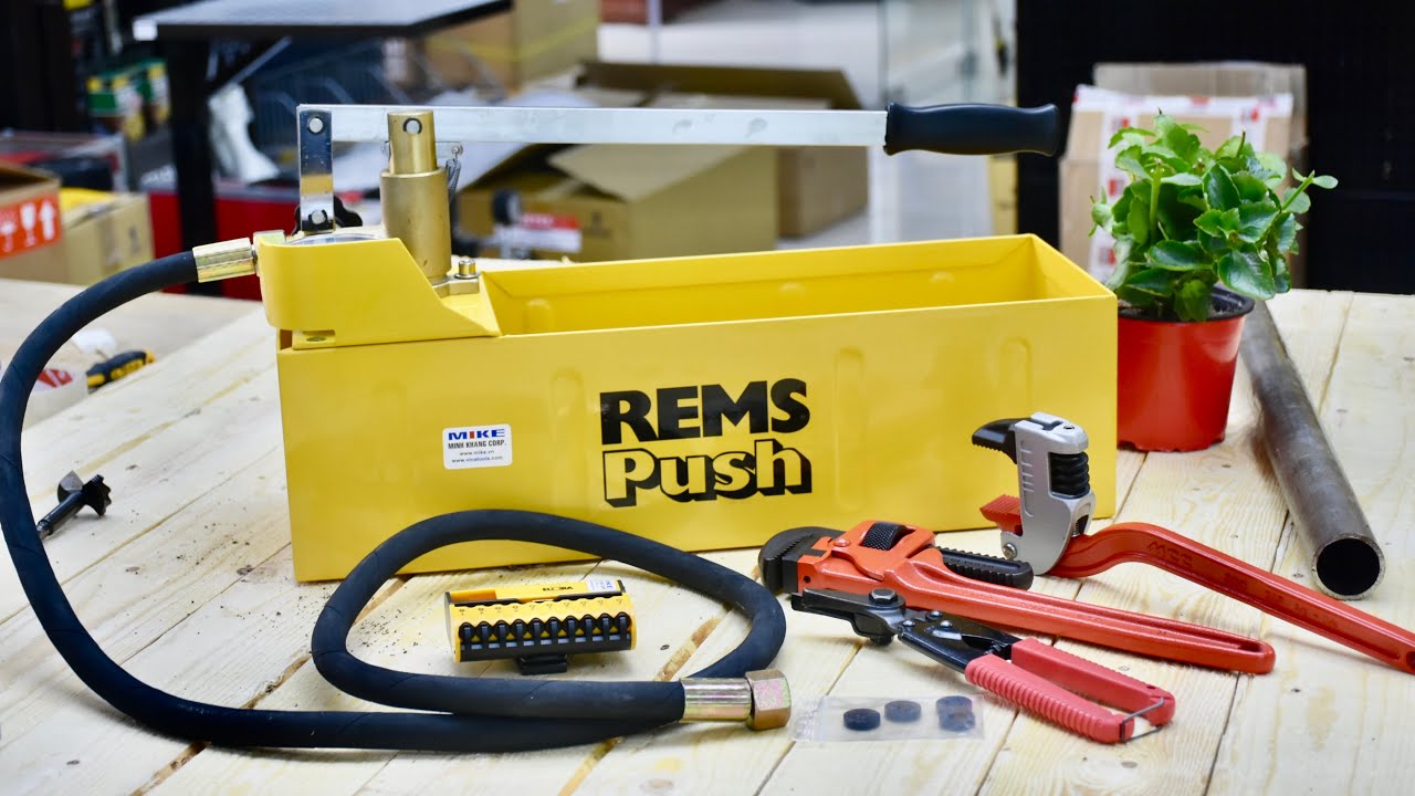 Bơm thử áp lực đường ống tới 60 bar REMS Push 115000 - YouTube