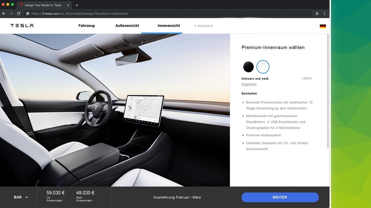 Model 3 Konfigurator