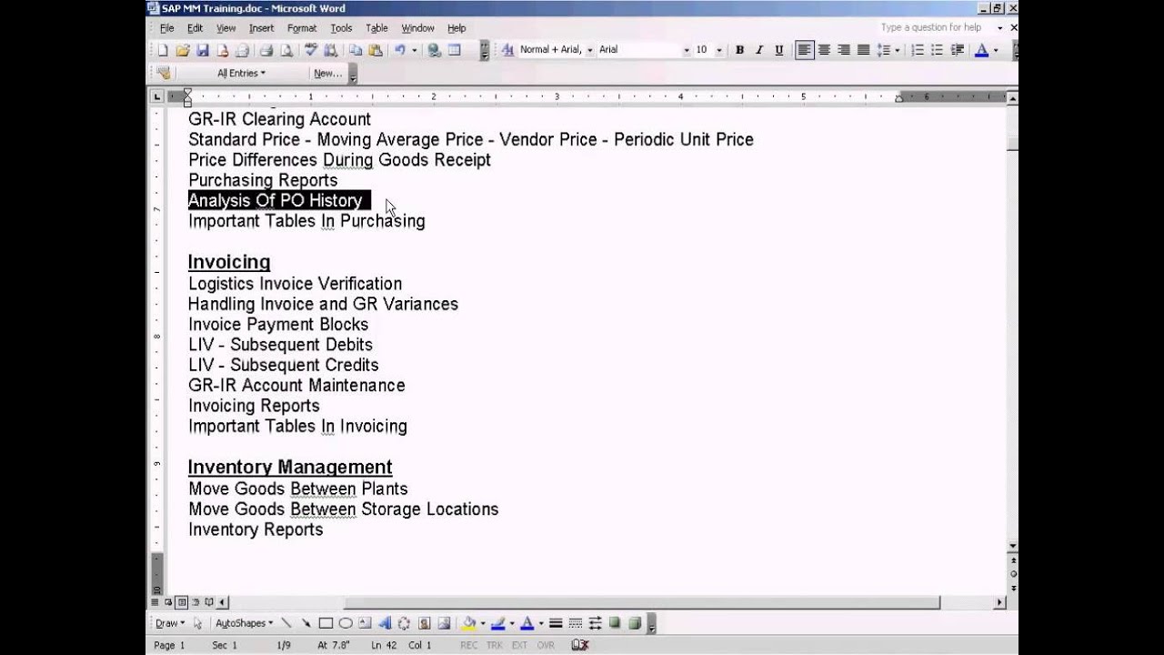 SAP Analysis Of PO History - YouTube