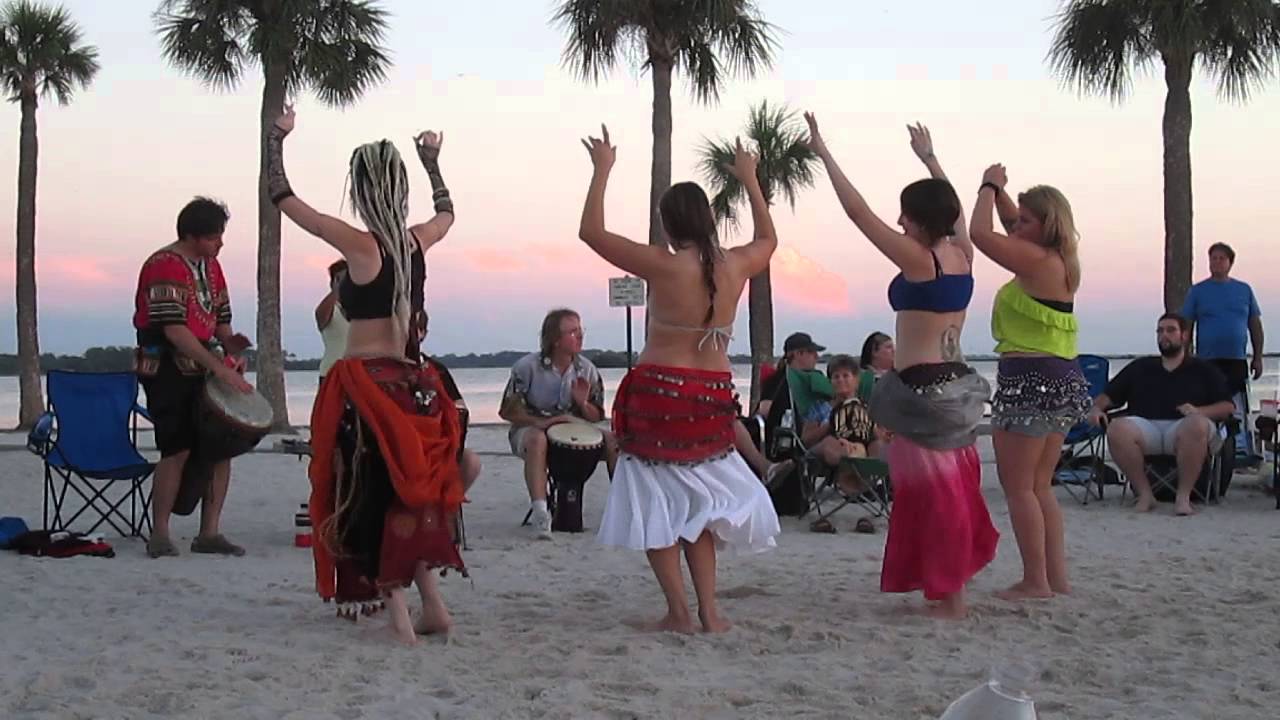 Pine Island FL Drum Circle 9/8/2013 (HD) Samba Belly Dance - YouTube