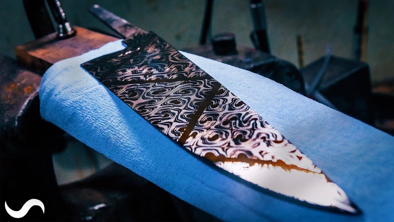 MAKING A TWISTED MULTI-BAR CHEF'S KNIFE!!! PART 2 - YouTube