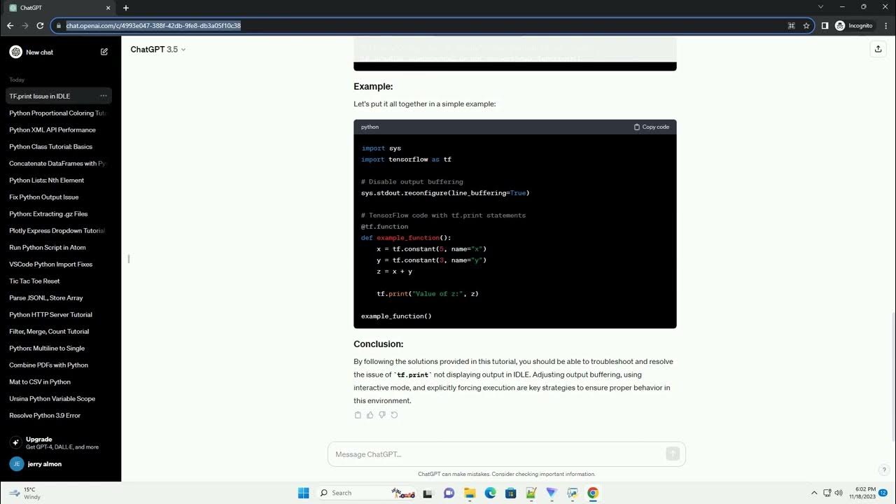 tf print prints nothing in IDLE in python 3 x - YouTube