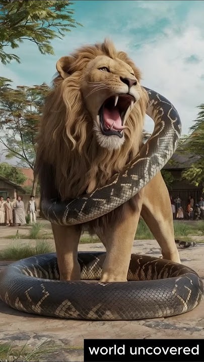 The King of the Jungle Fights Back Against a Giant Python #shorts - YouTube