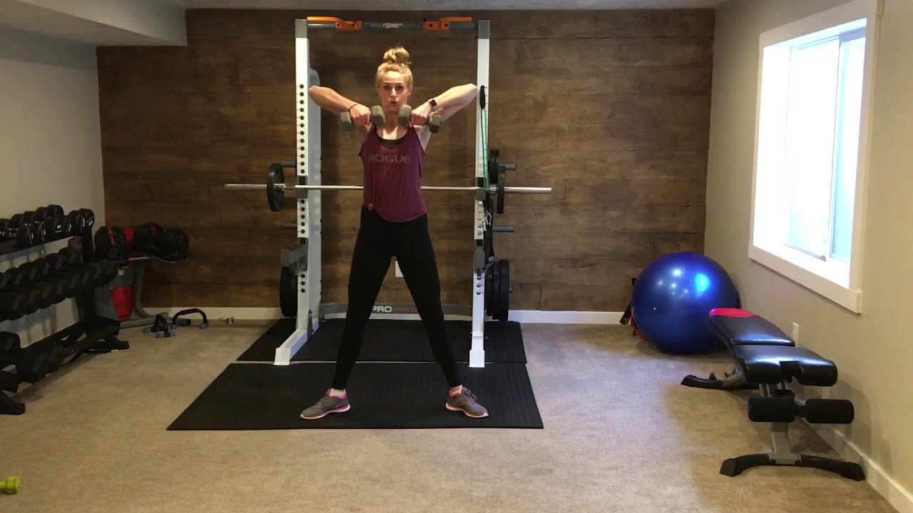 Sumo Squat to Upright Row - YouTube