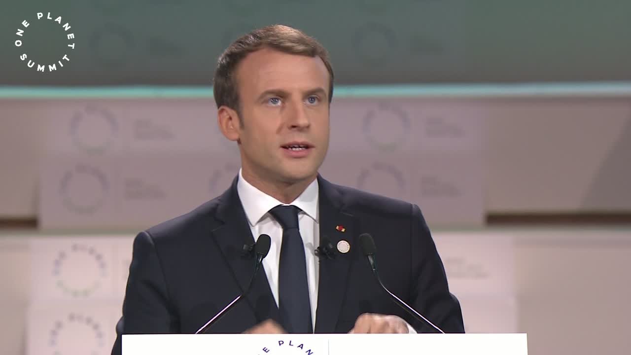 Emmanuel Macron at One Planet Summit: "We are losing the battle!" - YouTube