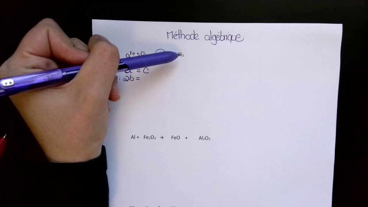 balancement équations méthode algébrique - YouTube