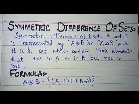 Set Operations | Symmetric Difference Of Sets | Class 6 | Class 7 ...