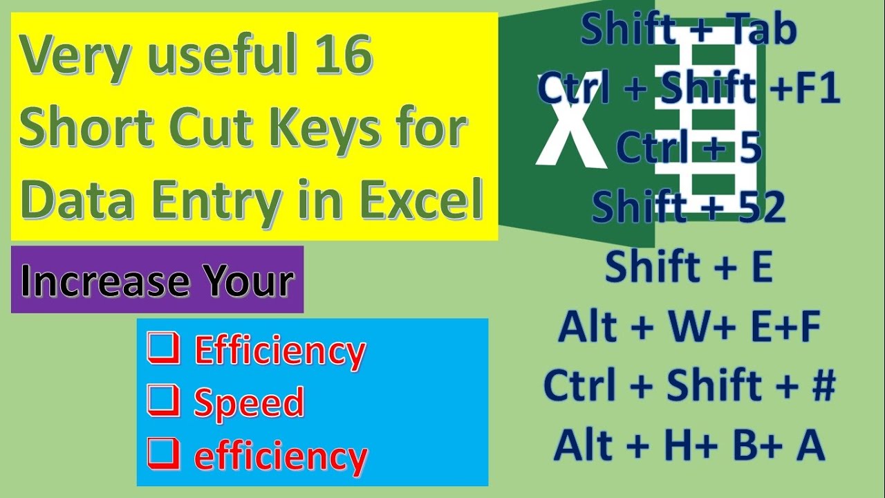 Best 16 Short Cut Keys For Data Entry In Excel Speed Efficiency Best 16 Short Cut Keys For Data Entry In Excel Speed Efficiency